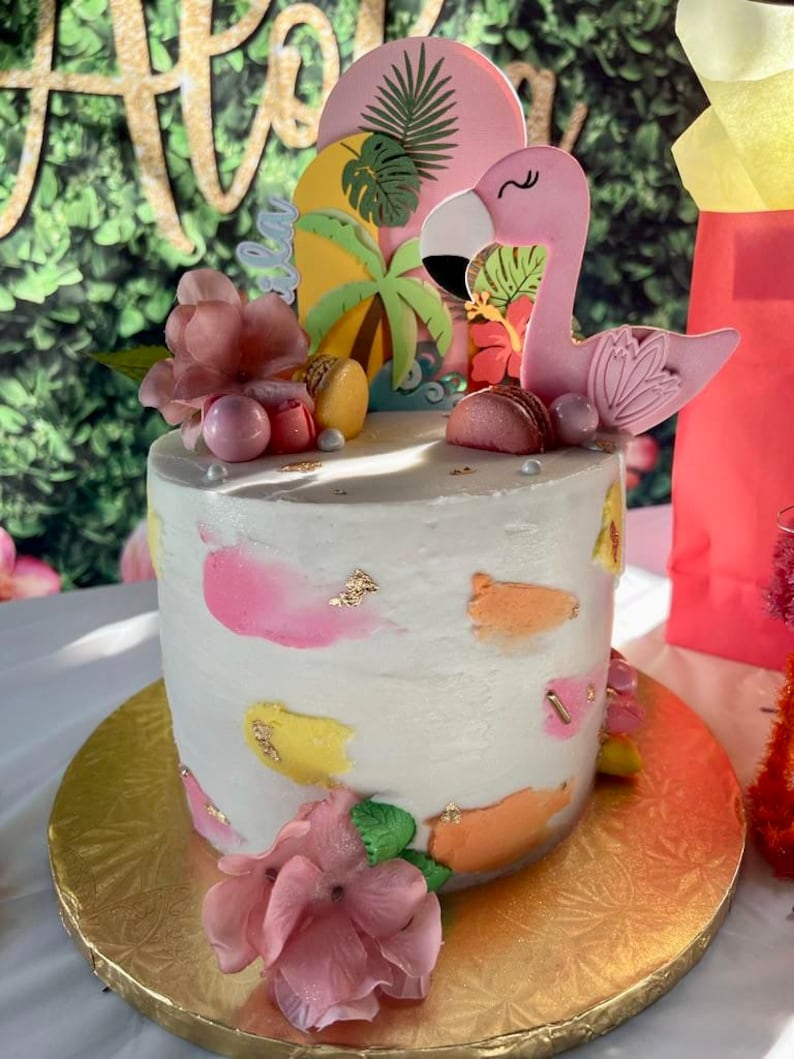 Tropical Cake Topper Tropical Birthday Party Tropical Party - Etsy