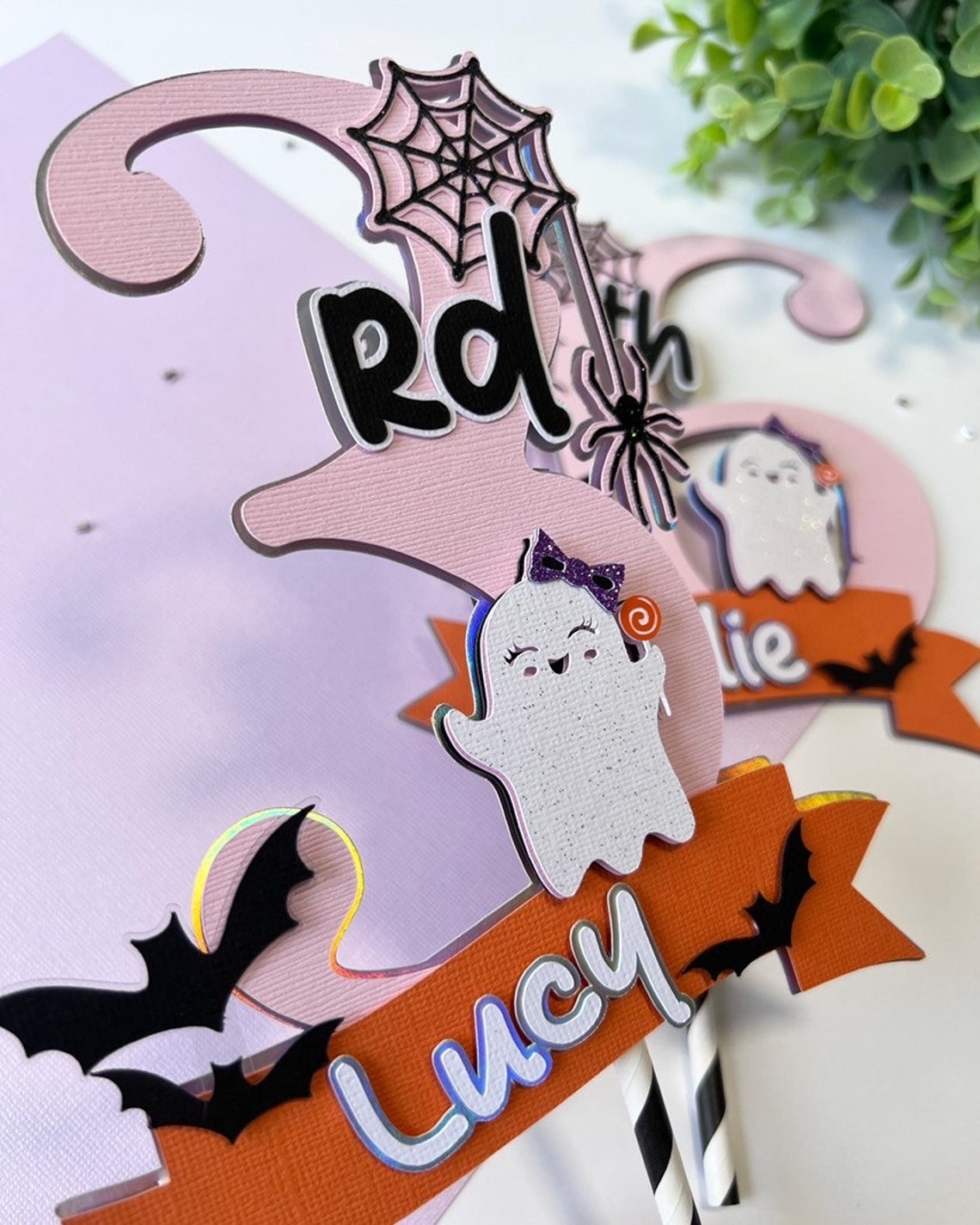 Halloween Cake Topper, Ghost Birthday Theme, Halloween Birthday Party ...