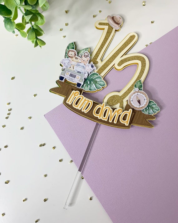 Safari Cake Topper Jungle Cake Topper Safari Milestone - Etsy