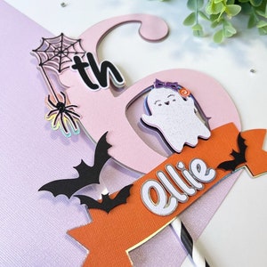 Halloween Cake Topper, Ghost Birthday Theme, Halloween Birthday Party ...