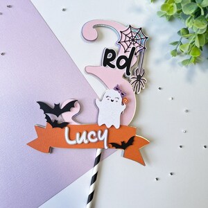 Halloween Cake Topper, Ghost Birthday Theme, Halloween Birthday Party ...