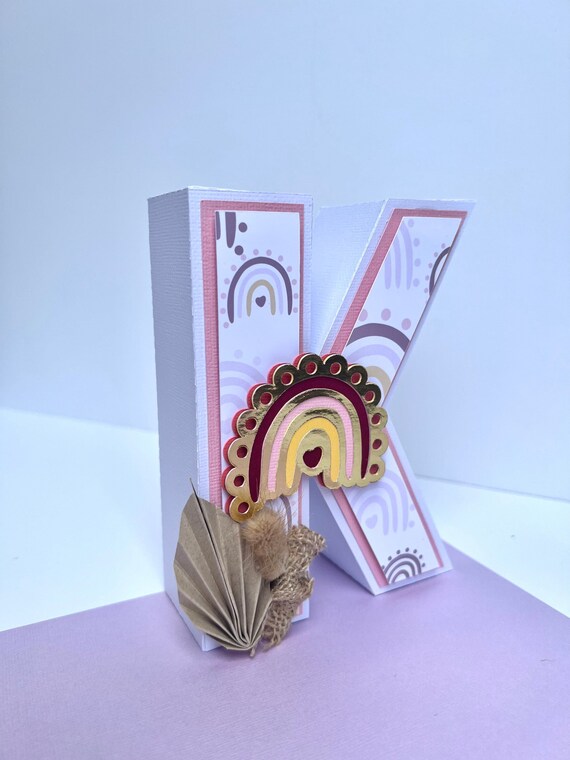 Boho Rainbow 3D Letter Boho Rainbow Birthday Party Boho - Etsy