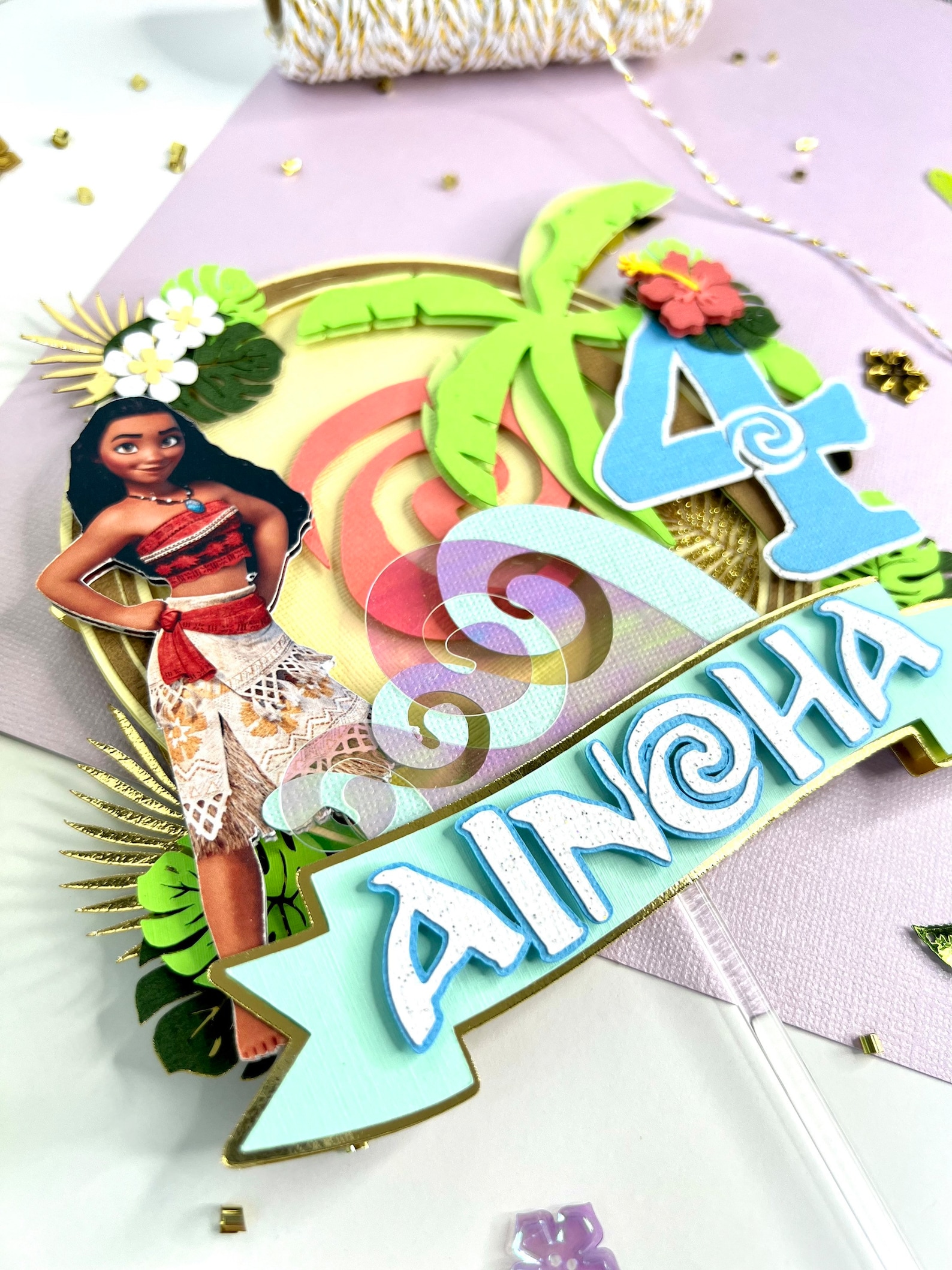 Moana Cake Topper Moana 3D Letter Moana Set Moana Birthday - Etsy