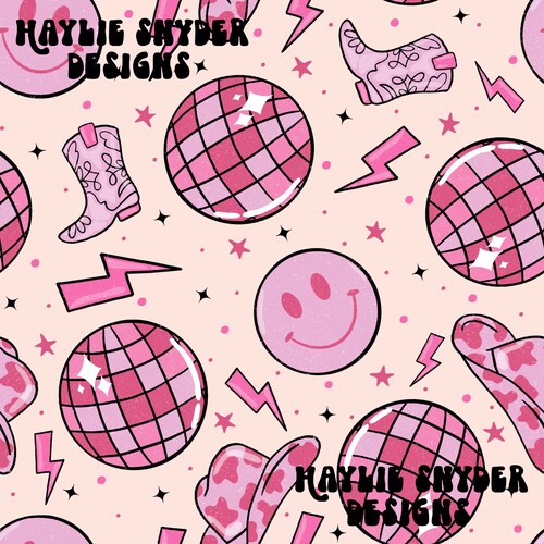 Pink Western Cowgirl Boots Seamless Pattern for Fabric - Etsy