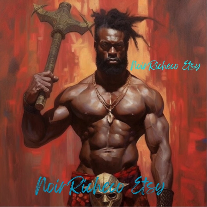 Shango Digital Download & Clip Art Afro Magic AI Generated Art Print ...