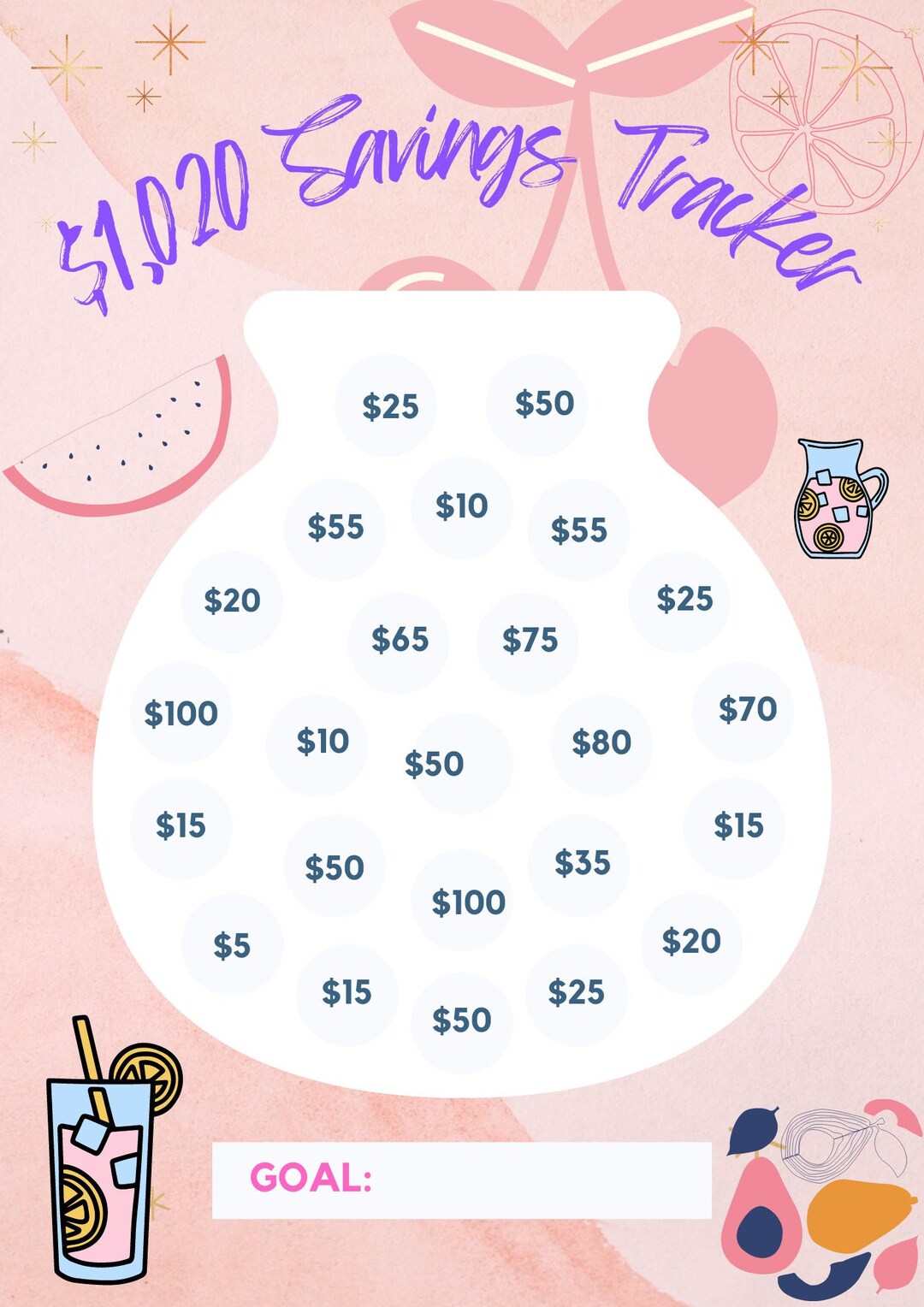 1000 Dollar Emergency Fund | Emergency Money Saving Tracker | Printable ...