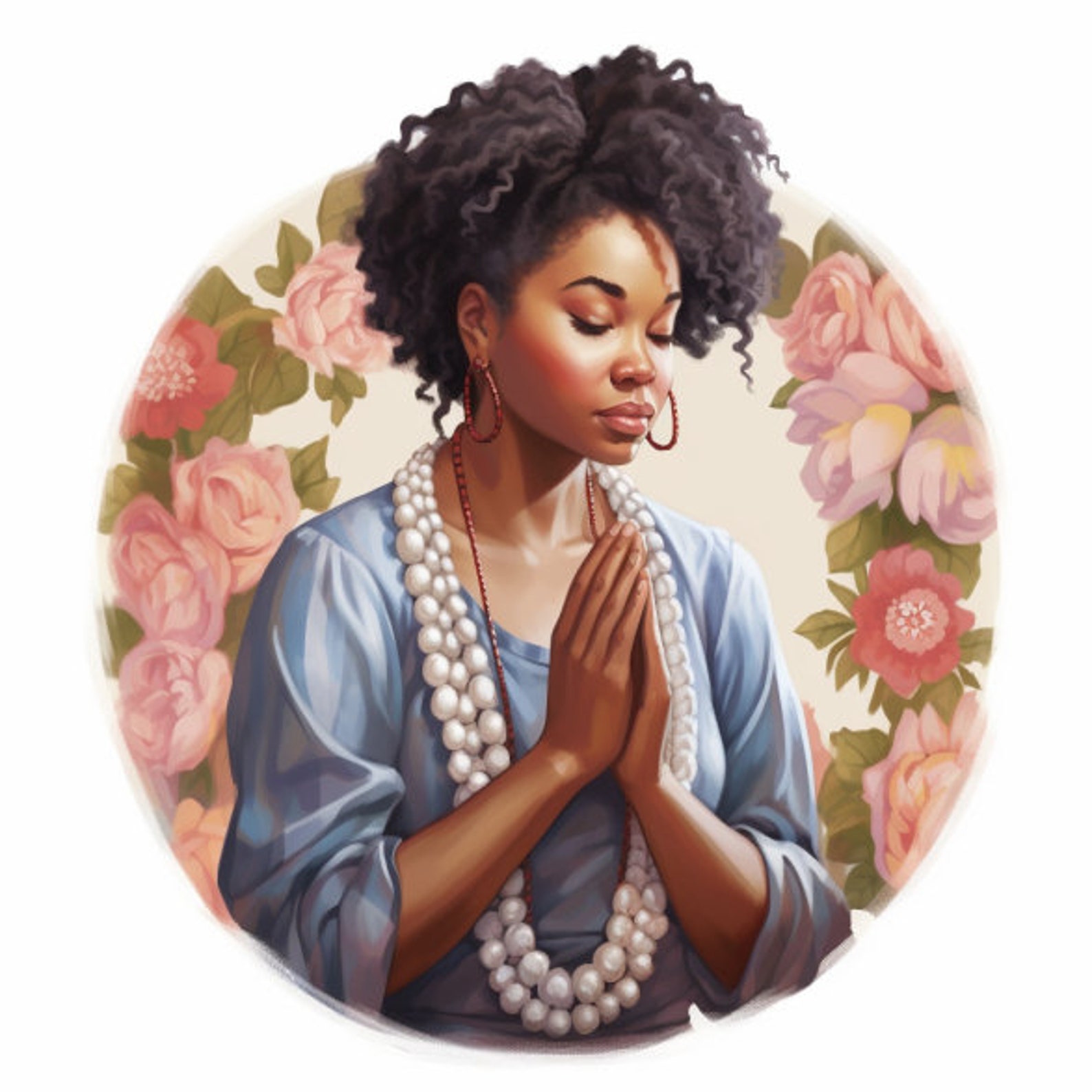 Black Woman Prayer Hands (20) Clipart, African American Clipart PNG ...