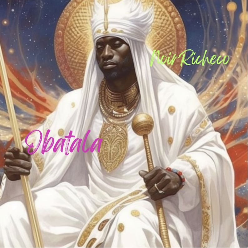 Obatala and Family 15 Digital Download and Clip Art Afro Magic AI Art Printable Poster and ...