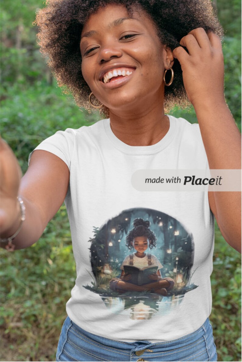 Watercolour Black Girl Reading Clipart, Girl Studying Clipart, Book ...