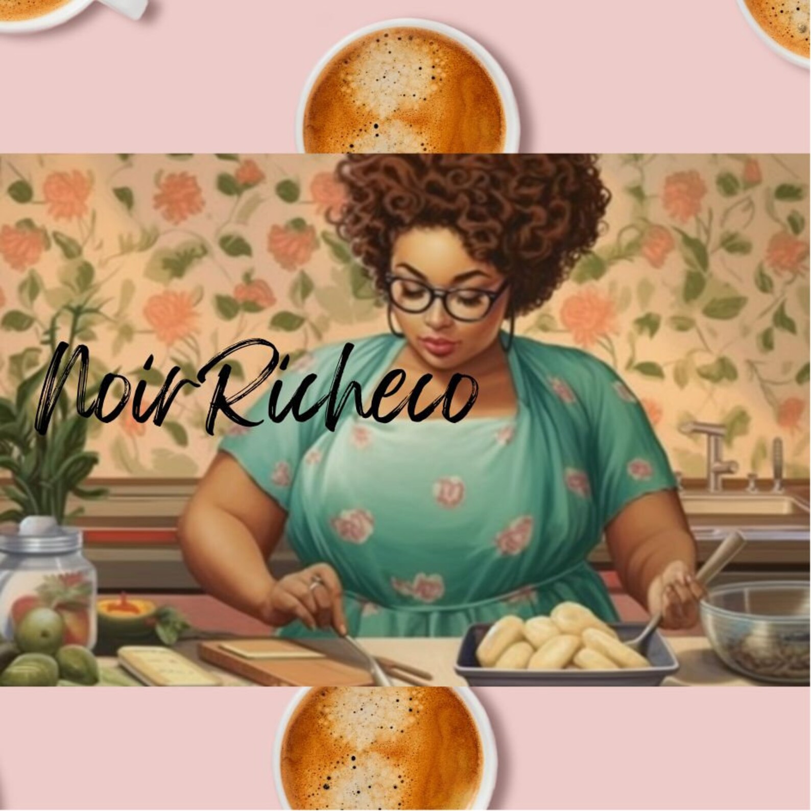 Melanin Plus Size Beauty Cooking | Midjourney Beautiful Woman Digital ...