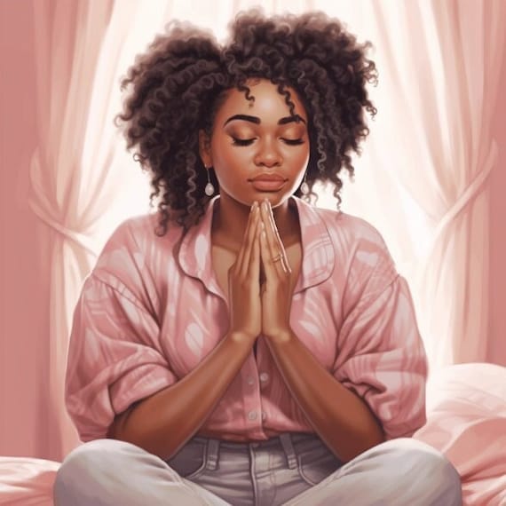 Black Woman Praying Hands