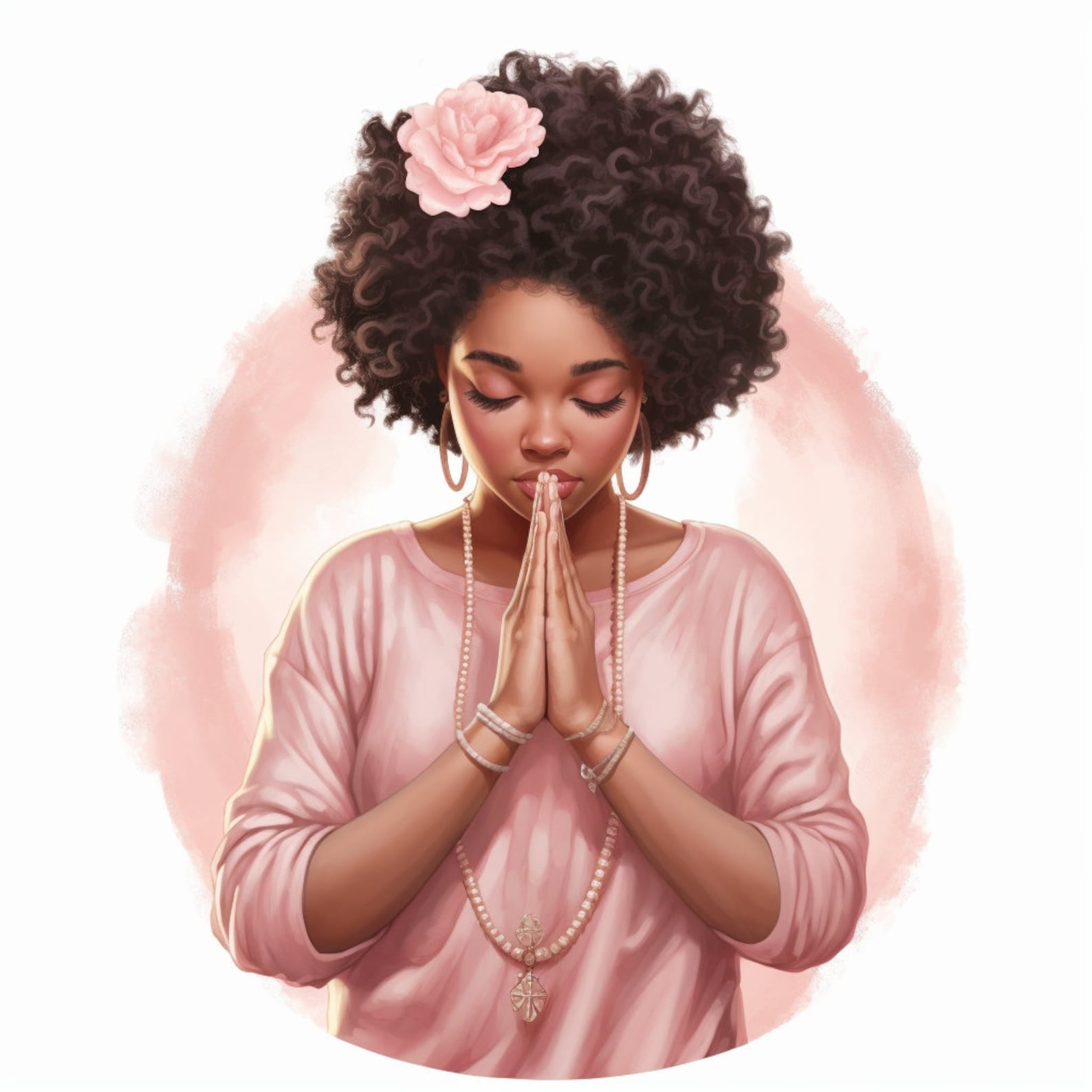Black Woman Prayer Hands (8) Clipart, African American Clipart PNG ...