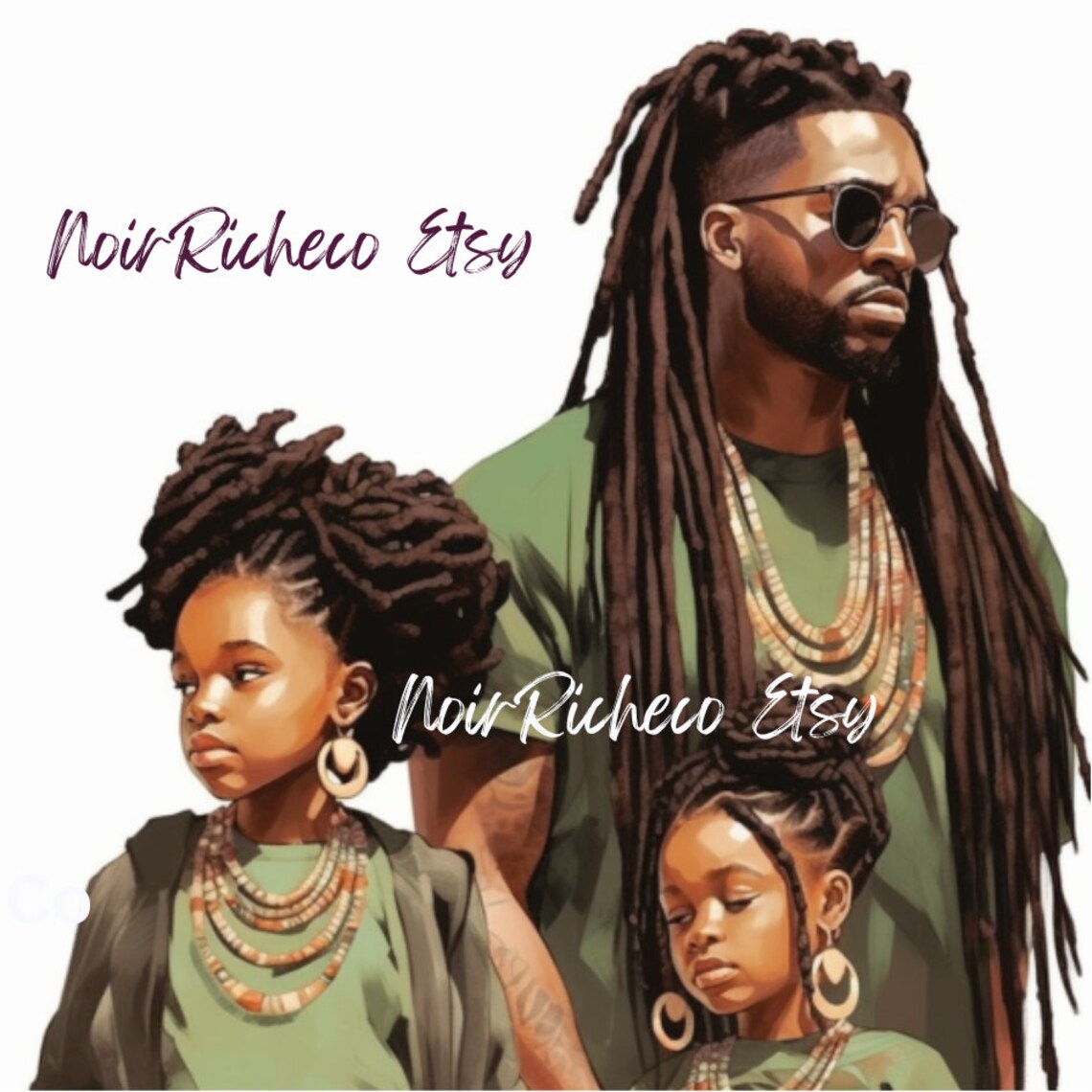 Father's Day 25 Clipart, Black Family, African American , Family ...