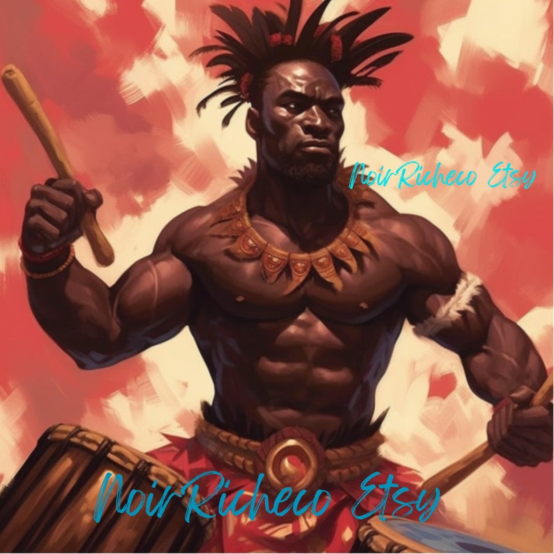 Shango Digital Download & Clip Art Afro Magic AI Generated Art Print ...