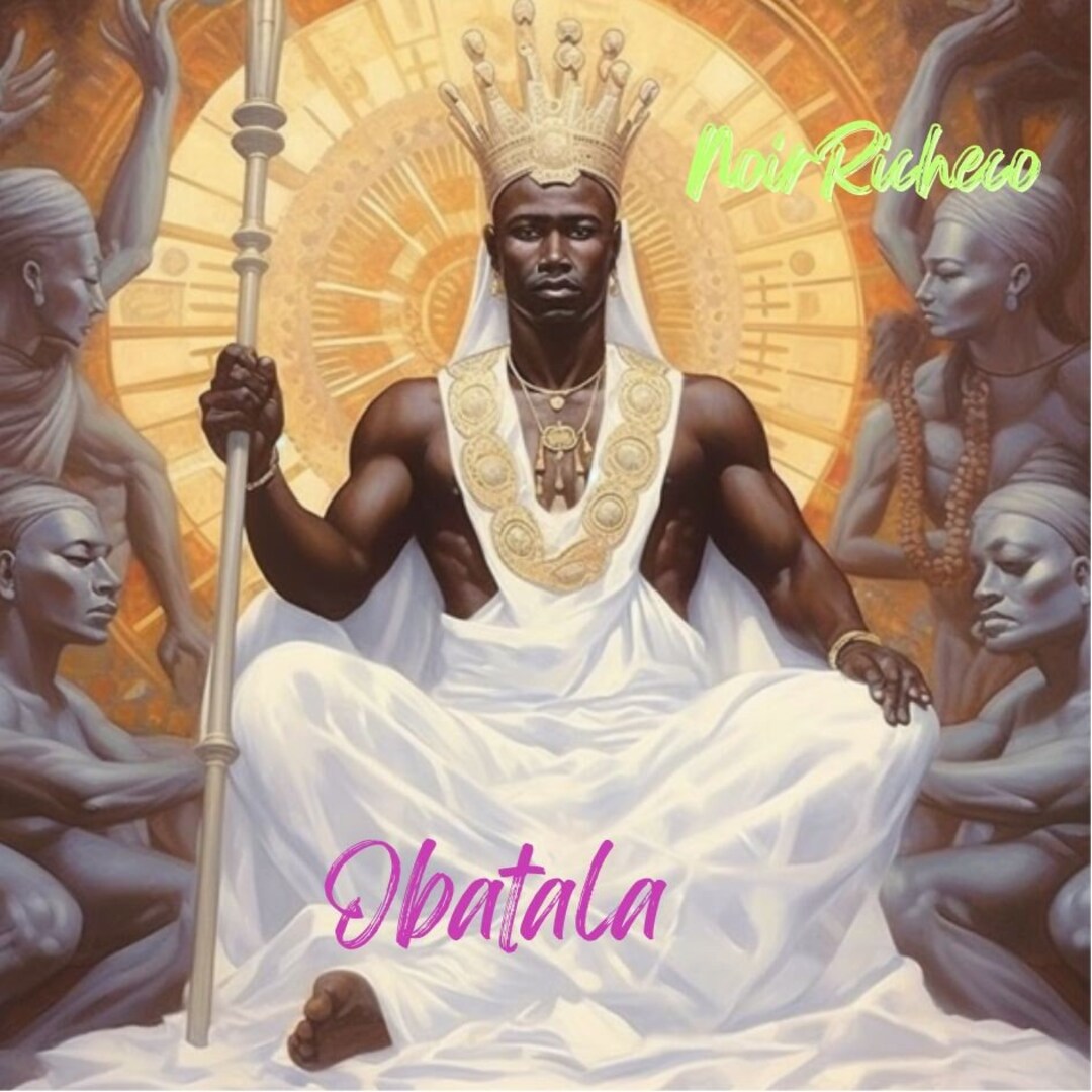 Obatala and Family- 15+ Digital Download and Clip Art - Afro Magic - AI Art - Printable Poster ...