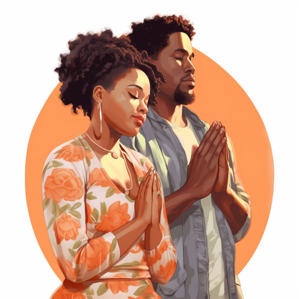Black Couple Praying Hands (8) Clipart, African American Clipart PNG ...