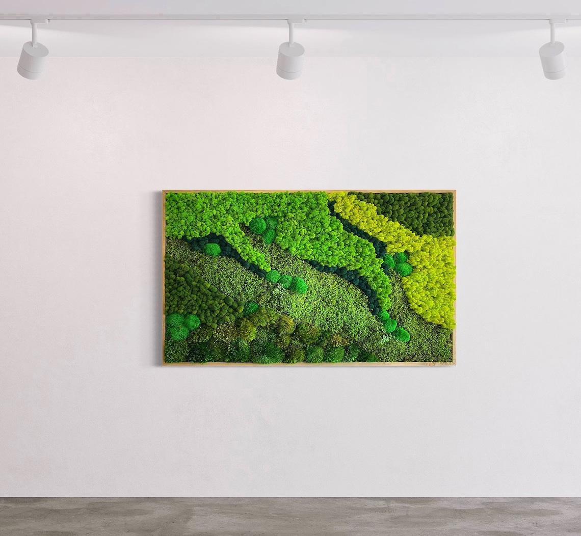 Moss Wall Art, Preserved Moss Art, Moss Frame, Green Wall, Nature Art ...