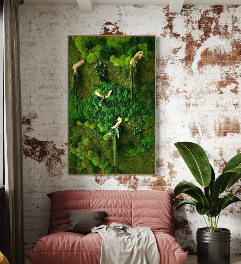 Moss Wall Art. Framed Moss Decor. Botanical Art. Planted Moss Wall ...