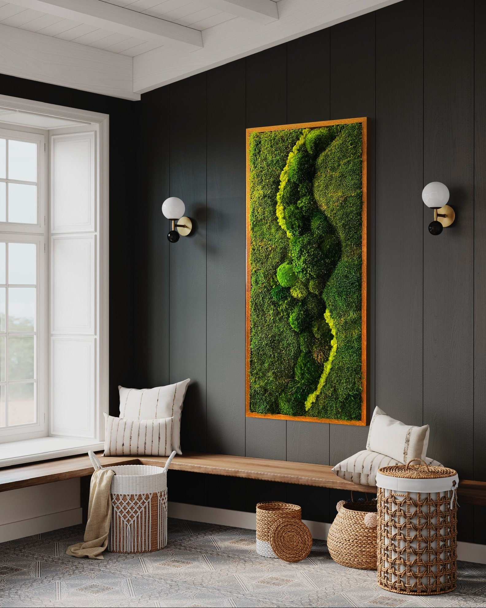 Preserved Moss Art. Moss Frame. Large Statement Moss Piece. Moss Art ...