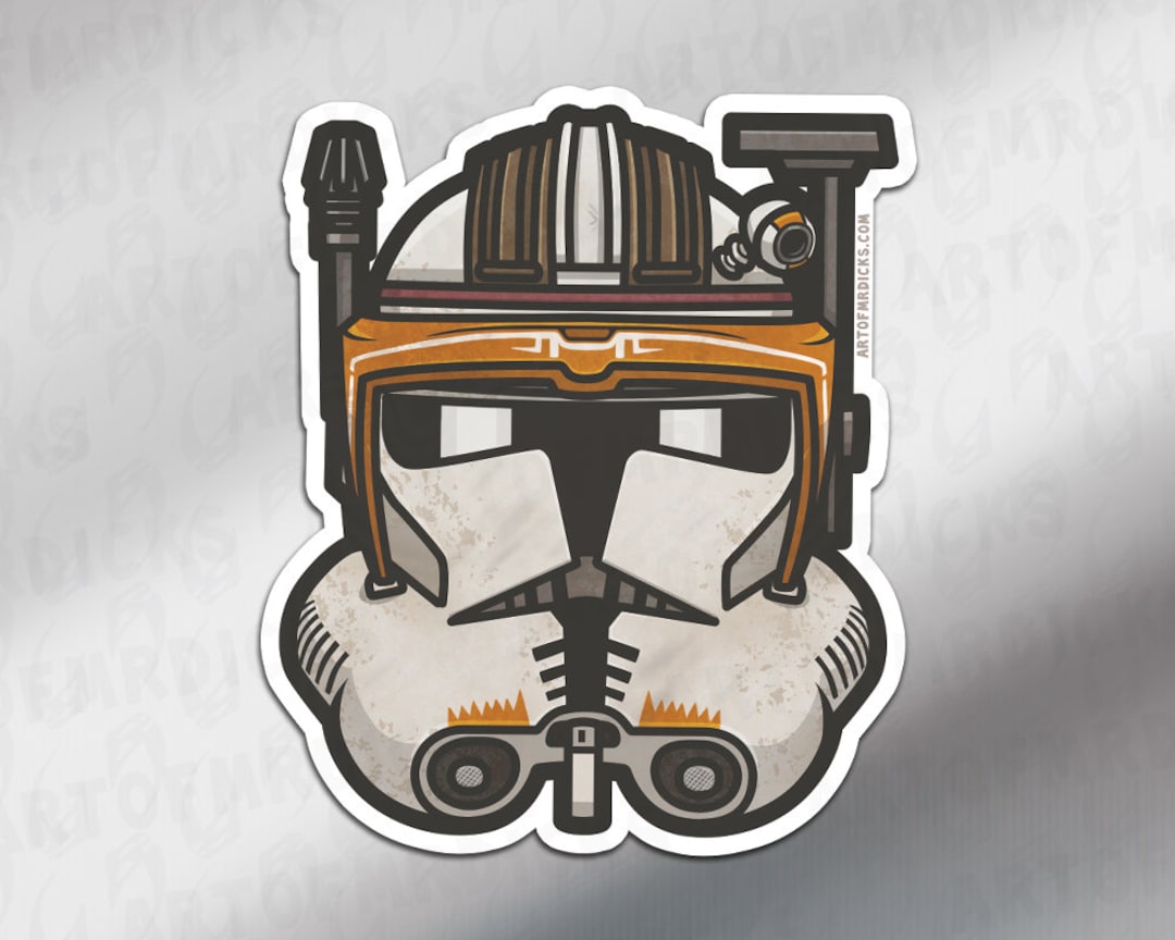 Commander Cody Helmet | Original Artwork | Hefty Helms | Sticker - Etsy