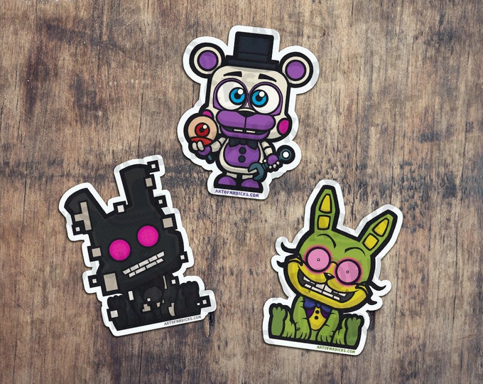 Five Nights at Freddy's Help Wanted Stickers FNAF Original Artwork Cute ...