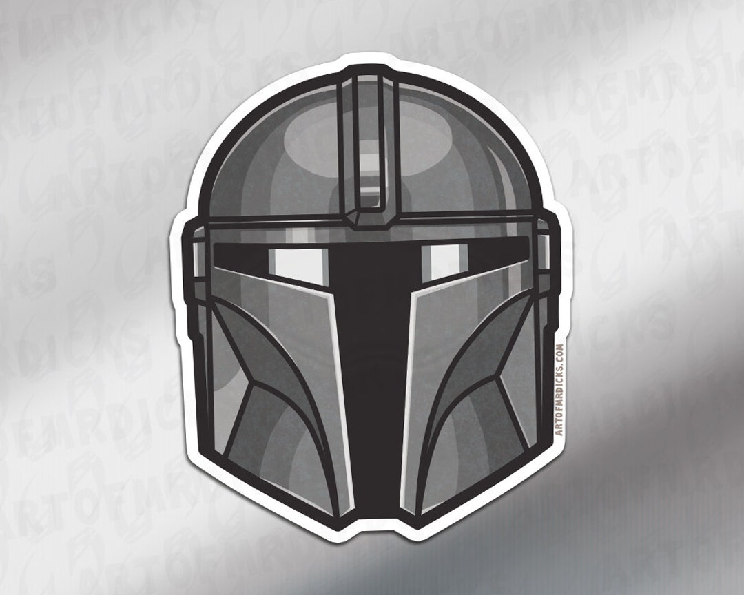 Din Djarin the Mandalorian Helmet Original Artwork Hefty - Etsy