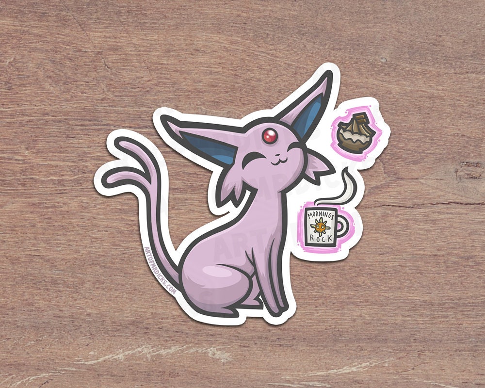 Energized Espeon Sticker Original Artwork Pokémon Vinyl | Etsy