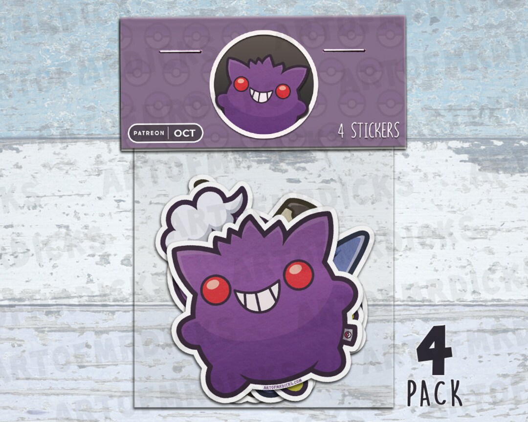Gigglin Ghosties Sticker Pack | Ghost Pokémon | Patreon | Stickers - Etsy