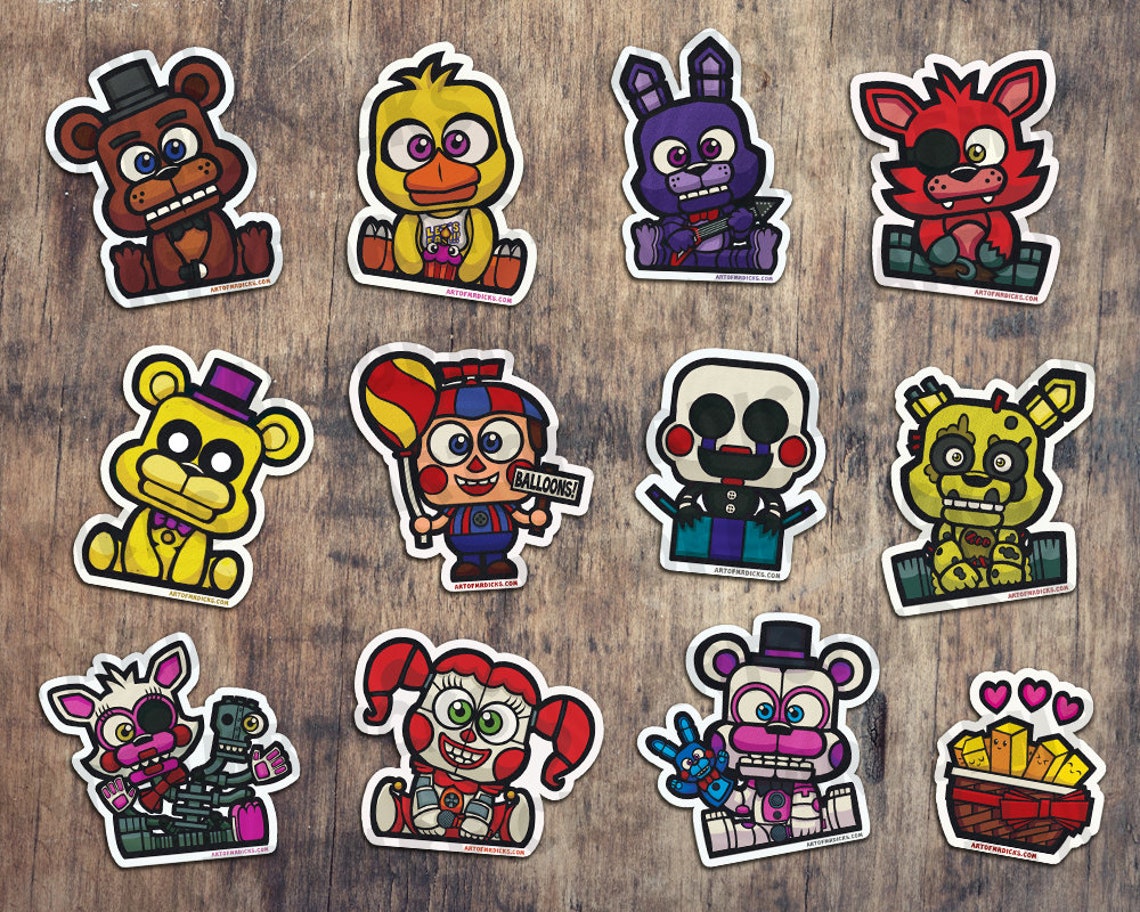 Five Nights at Freddy's Stickers FNAF Original Artwork - Etsy