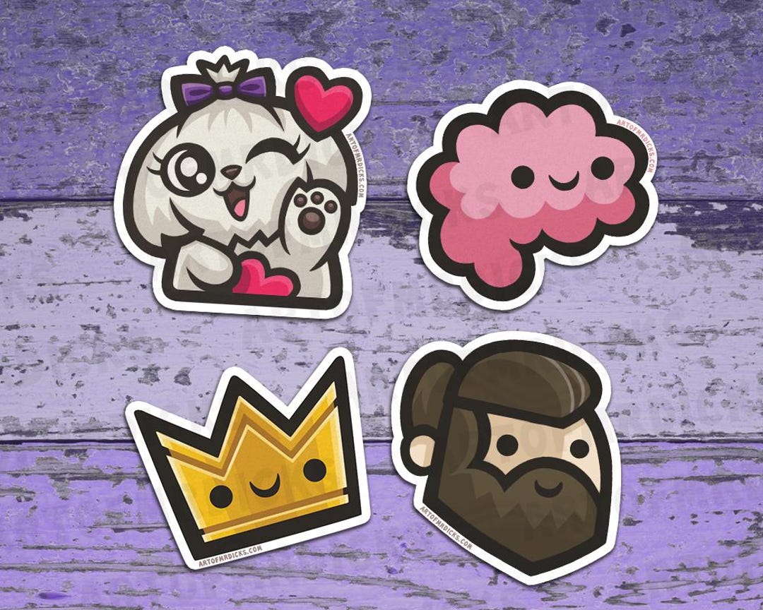 Twitch Emote Stickers: Bella, Big Brain, Hype - Original Artwork - Etsy