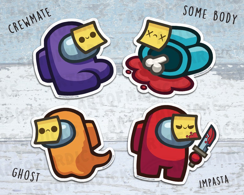 Amongst Us Sticker Pack | Crew | Impasta | Patreon | Stickers - Etsy