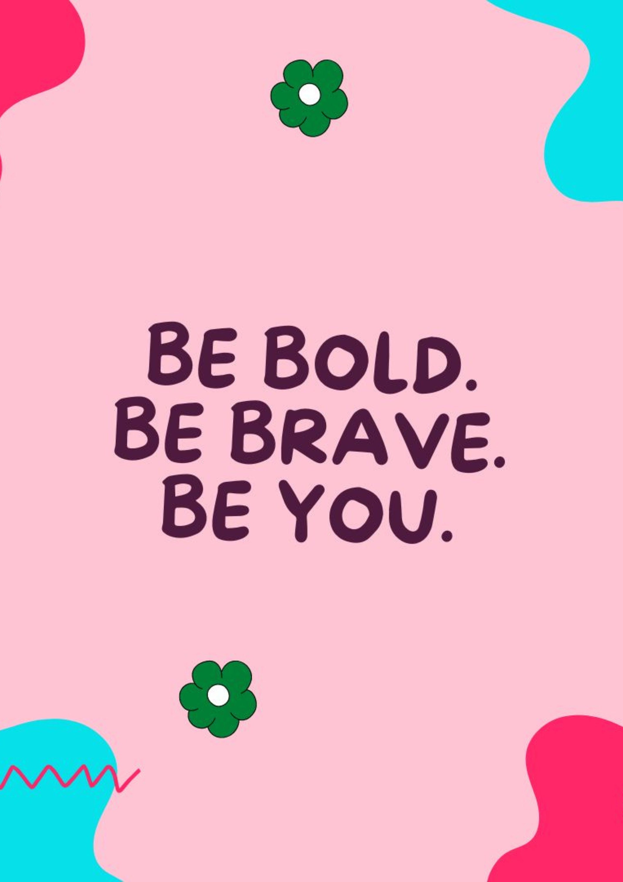 Positive Affirmation Download Printable Be Brave Be You Digital ...