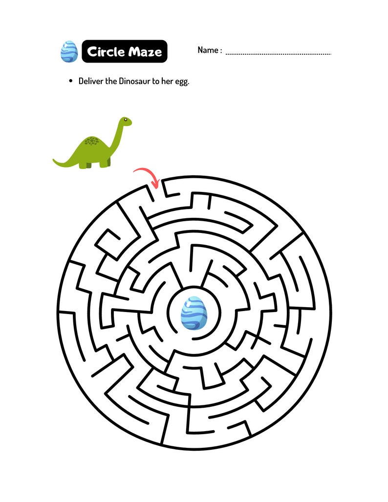 Printable Dinosaur Coloring and Activity Book for Ages 5-8 Fun Activity ...