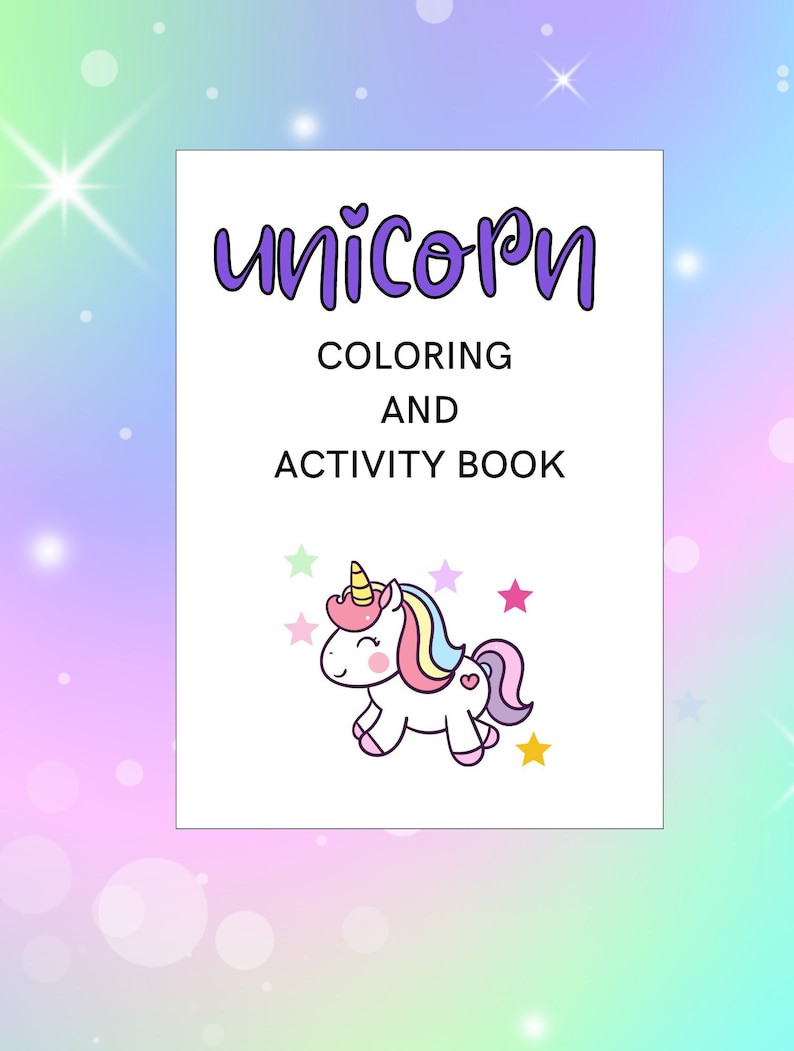 Unicorn Coloring and Activity Book for Ages 5 - 8 Digital Download ...