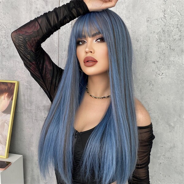 Blue Wig - Etsy