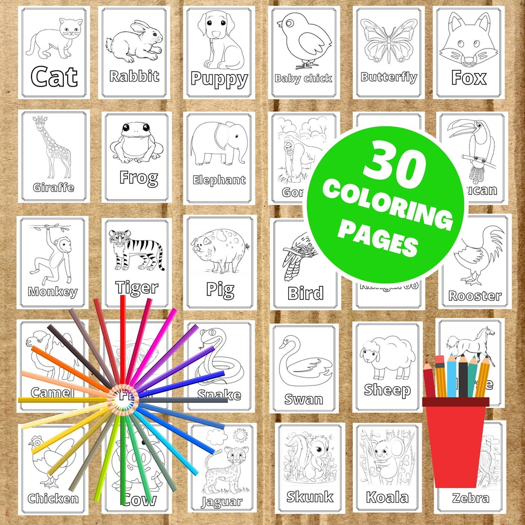 30 Cute Animal Coloring Pages for Kids Printable | the Best First ...