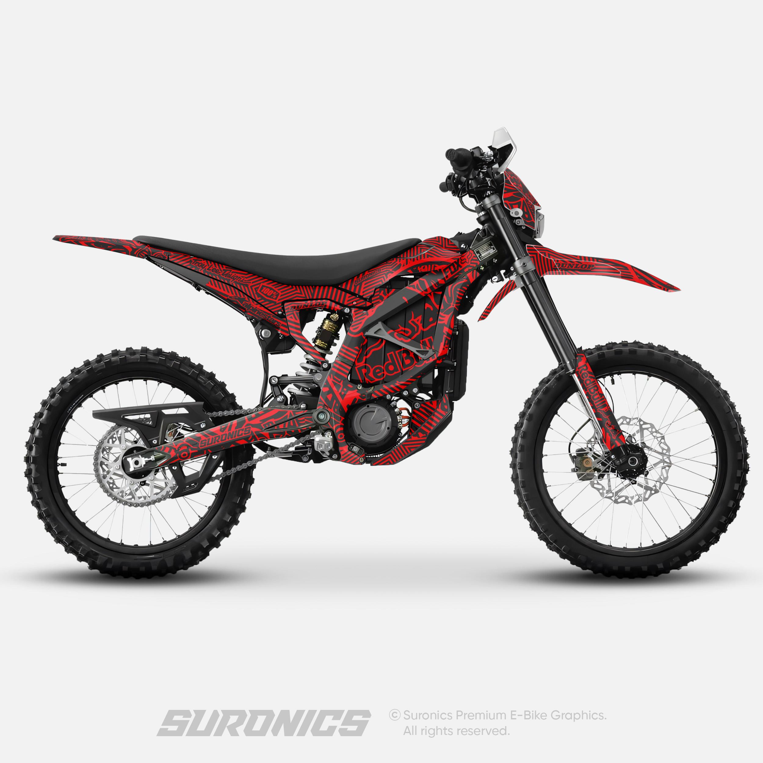 Surron Ultra Bee Graphics Kit RACE ART Black Red Decals Vinyl Wrap ...
