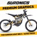 Suronics FOX FACTORY RACING Black & Gold Graphics Kit for Surron ...