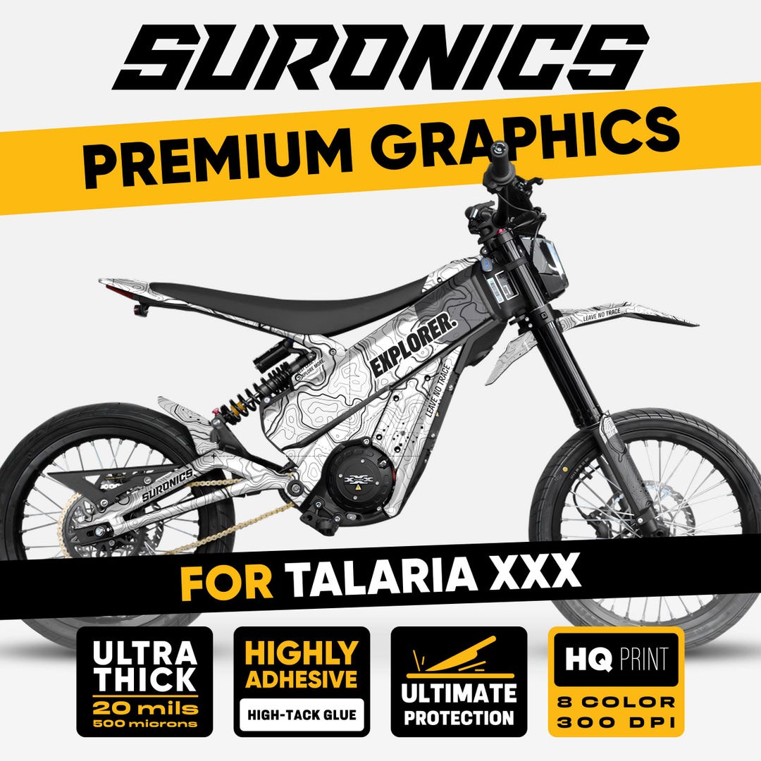 Talaria XXX Graphics Kit EXPLORER White Grey Vinyl Wrap Stickers Kit - Etsy