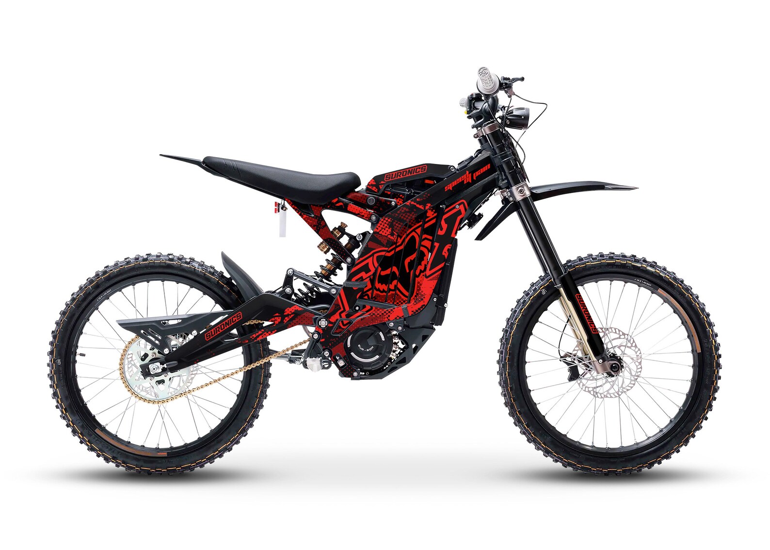 Suronics FOX SPEED RIDER Black & Red Graphics Kit for Surron Lightbee X ...