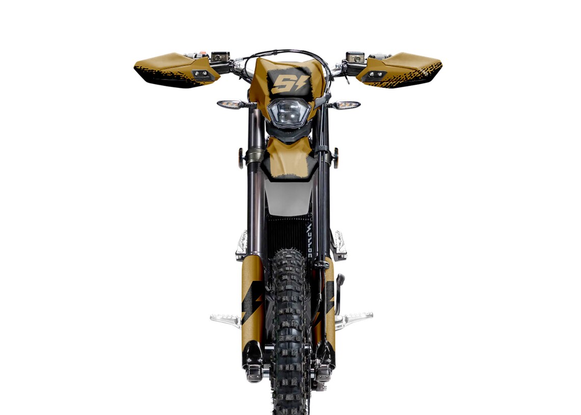 Surron Ultra Bee Graphics - Suronics HALF GOLD BLACK Graphics Kit Decal ...