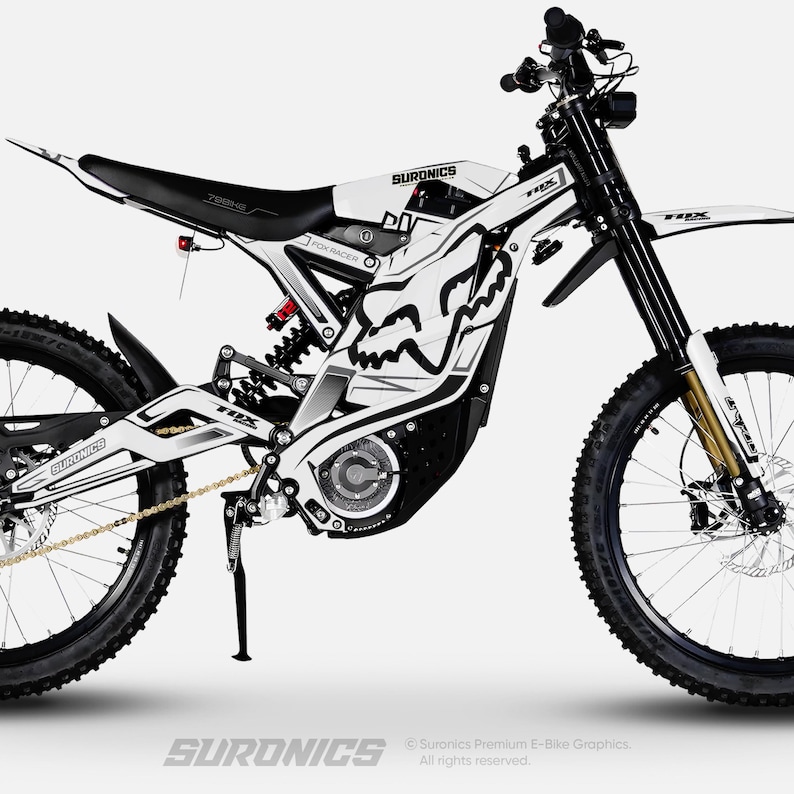 79bike Falcon Pro GT M Graphics Kit FOX RACER White Black Decals Vinyl ...