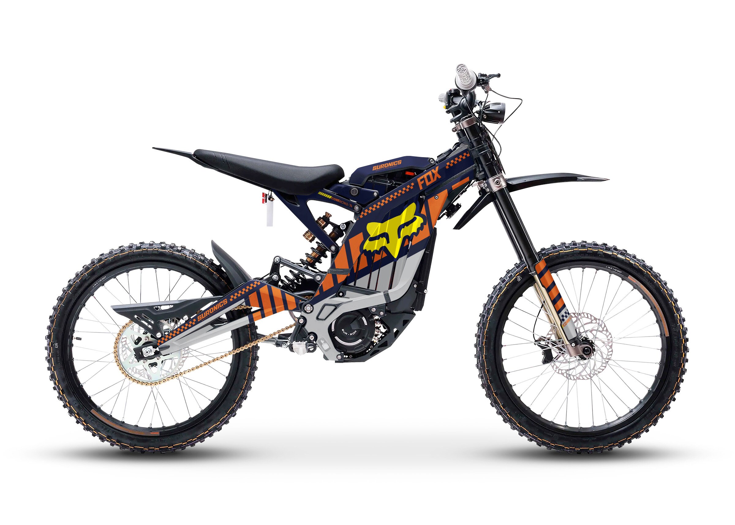 Suronics FOXY RACE Blue & Orange Graphics Kit for Surron Lightbee X ...