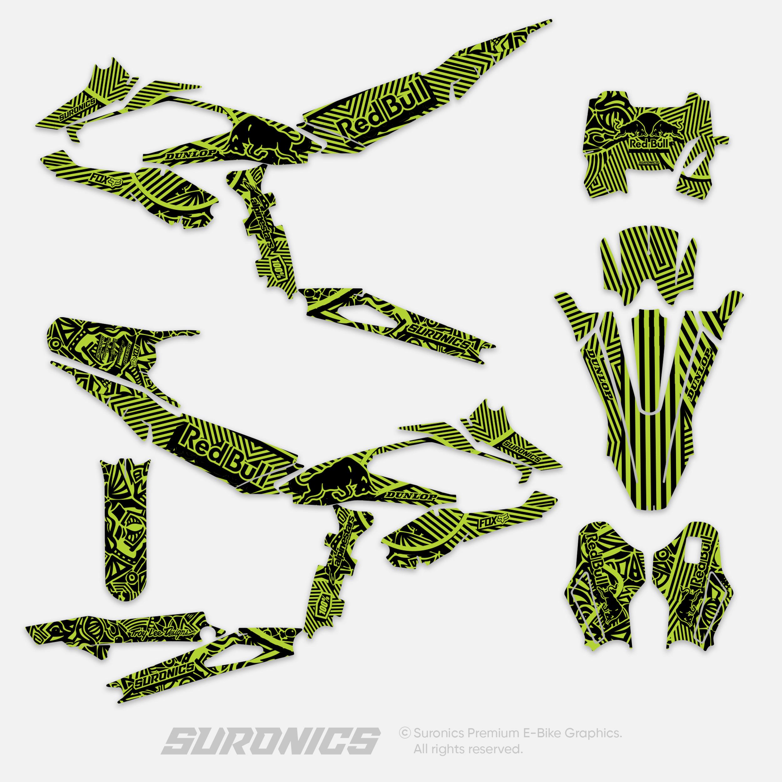 Surron Hyper Bee Graphics Kit RACE ART Black Green Decals Vinyl Wrap ...