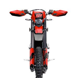 Surron Ultra Bee Graphics - Suronics HALF RED BLACK Graphics Kit Decal ...