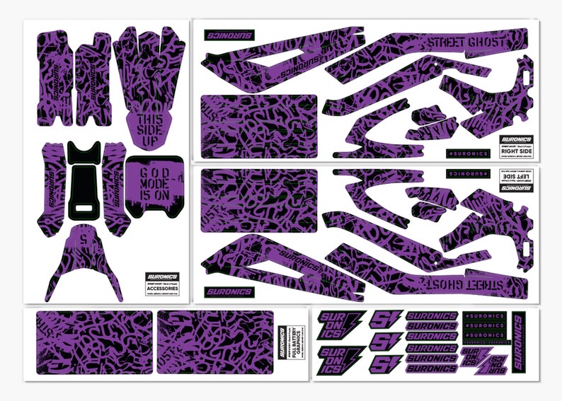 Sur-ron Lightbee X Graphics Kit - STREET GHOST PURPLE Graphics Kit for ...