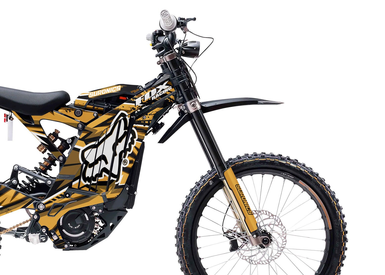 Suronics FOX WILD Black & Gold Graphics Kit for Surron Lightbee X ...