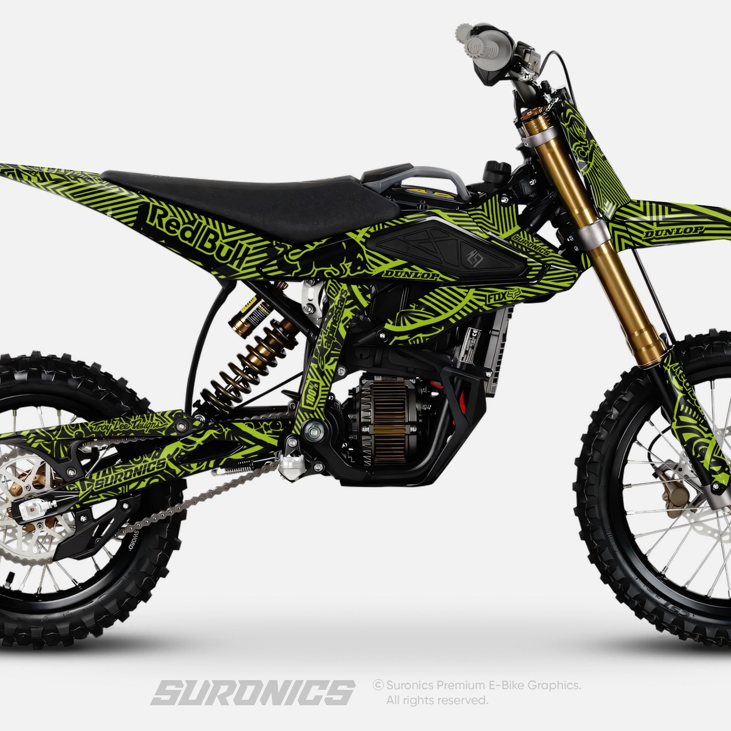 Surron Hyper Bee Graphics Kit RACE ART Black Green Decals Vinyl Wrap ...
