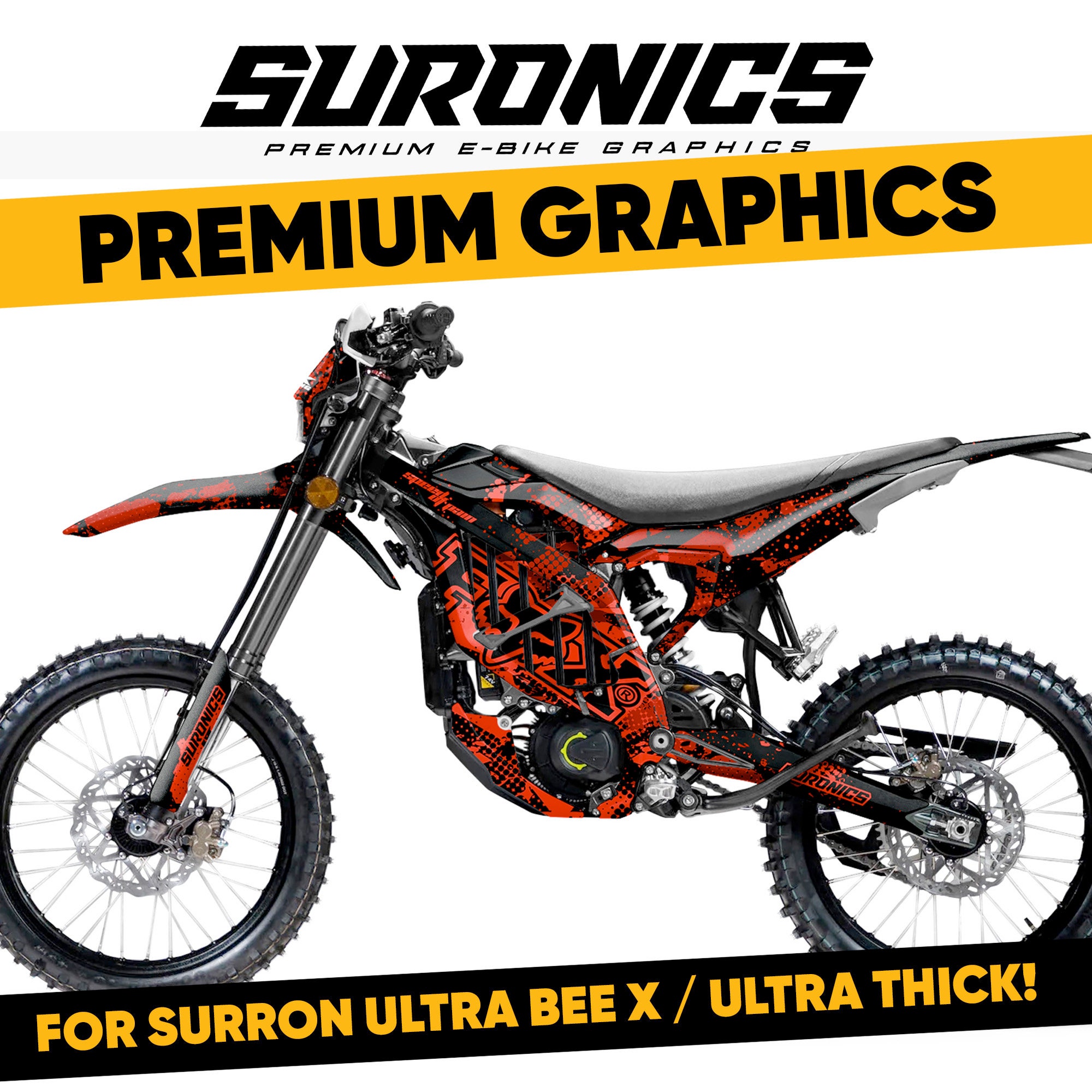 Surron Ultra Bee Graphics - Suronics FOX Speed Rider Black Red Graphics ...