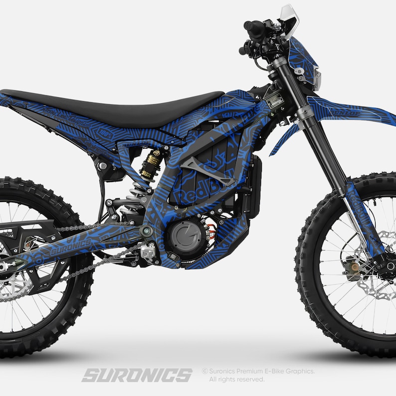 Surron Ultra Bee Graphics Kit RACE ART Black Blue Decals Vinyl Wrap ...